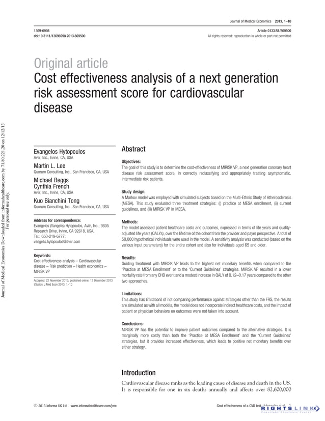 CEA_Next_Generation_CVD_Test_-_JME2013 | PDF