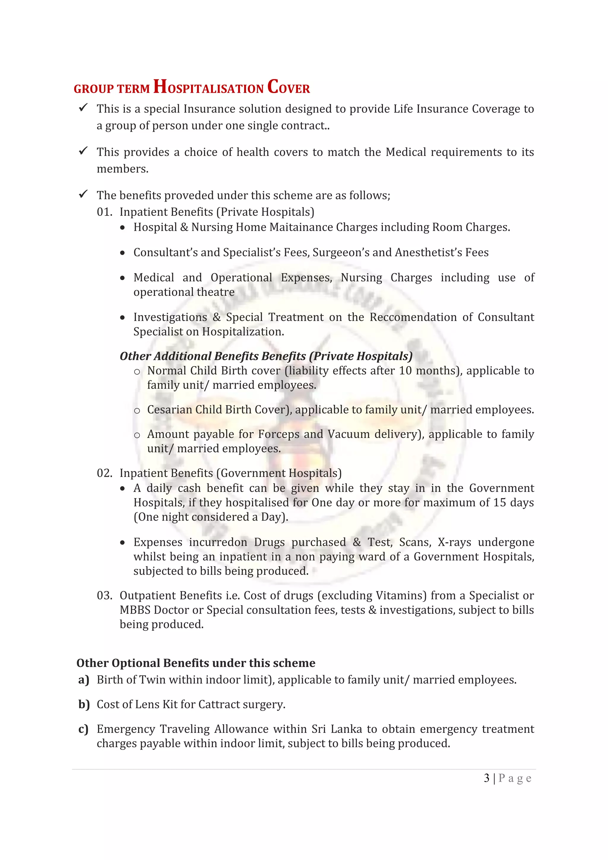 Insurance Proposal - SLIC Corporate Employee (Format) | PDF