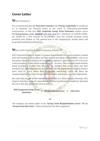 Insurance Proposal - SLIC Corporate Employee (Format) | PDF