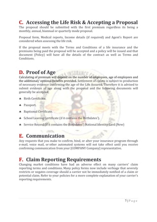 Insurance Proposal - SLIC Corporate Employee (Format) | PDF