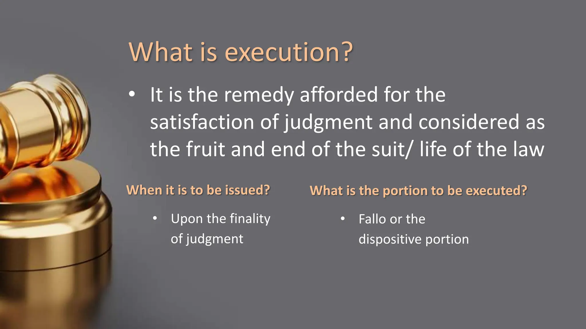 writ of execution Rule 39 Rules of Court | PPTX