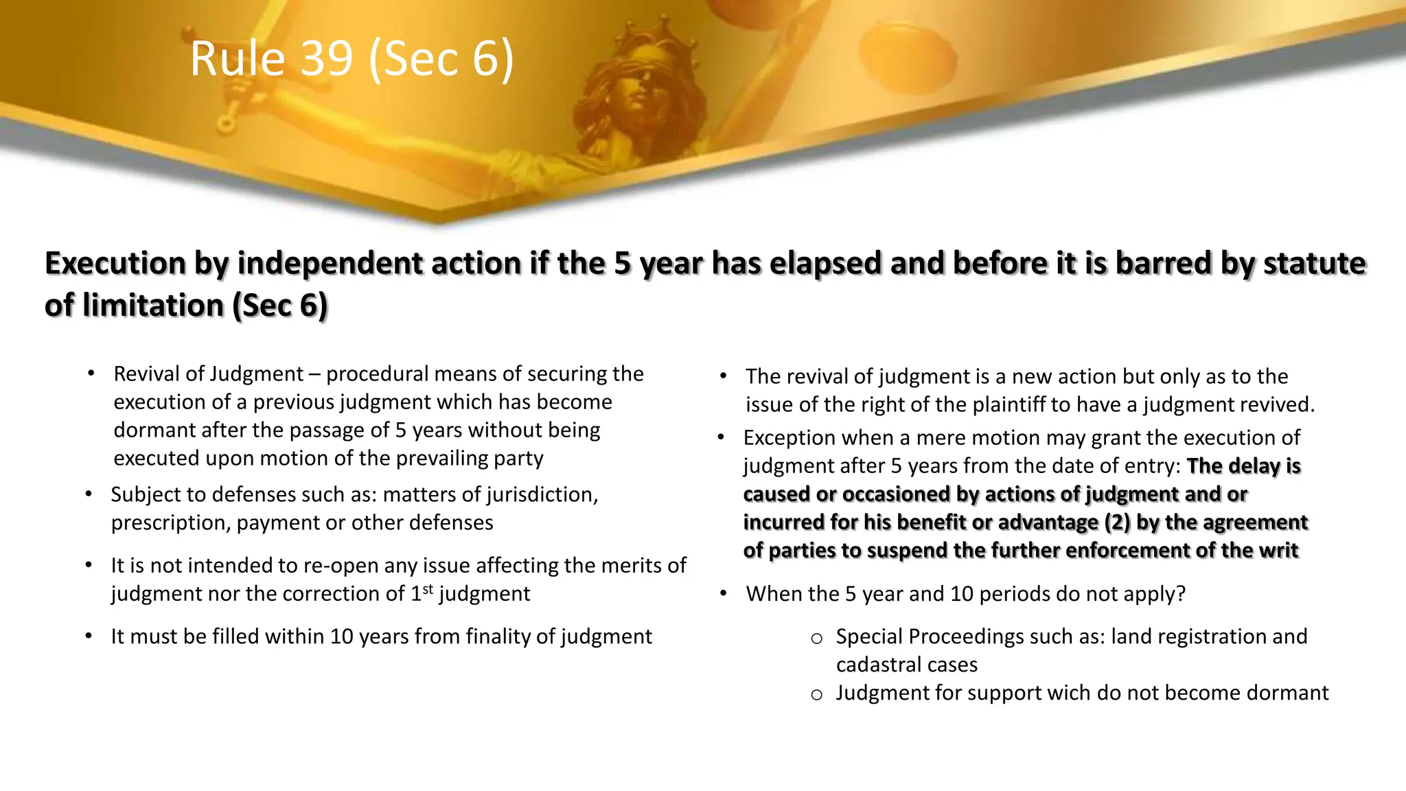 writ of execution Rule 39 Rules of Court | PPTX