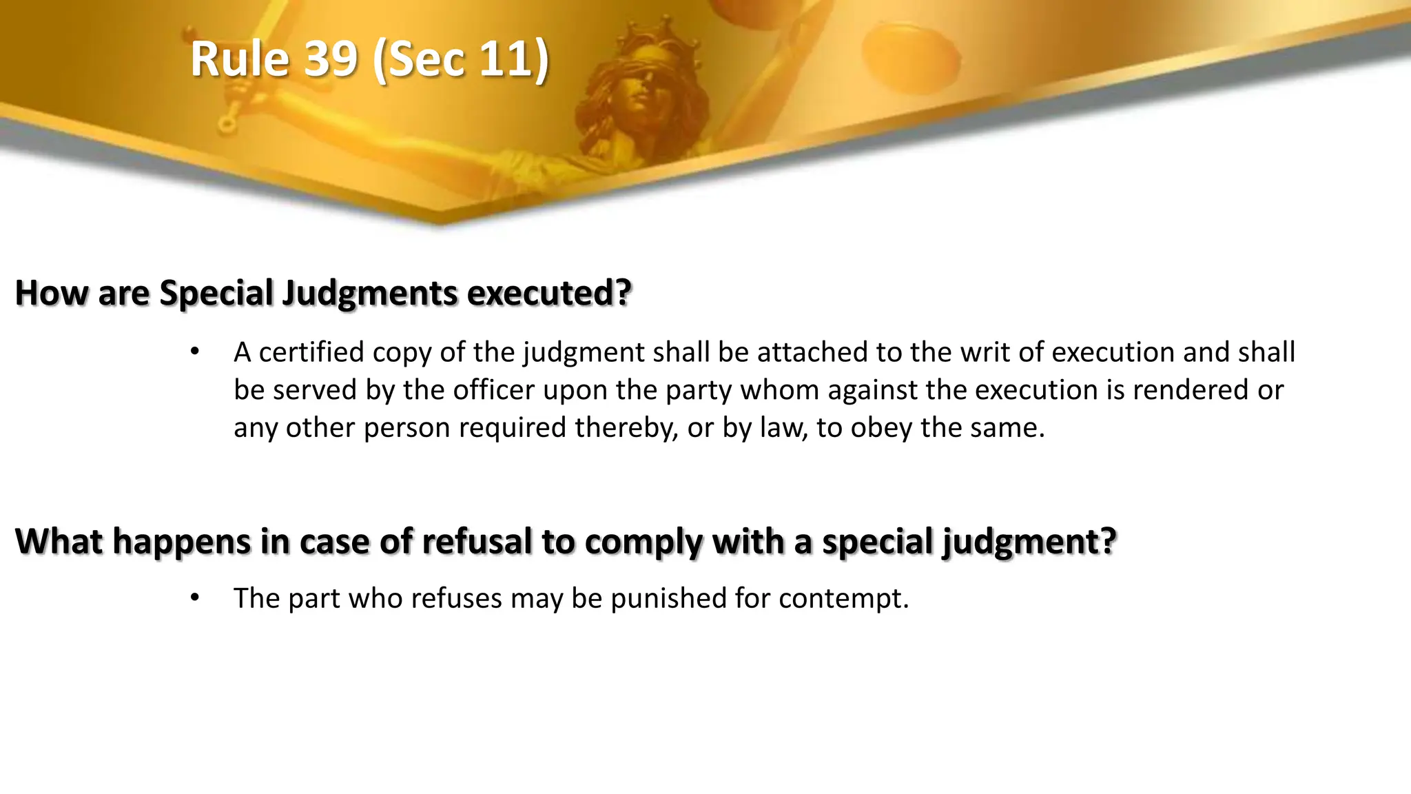 writ of execution Rule 39 Rules of Court | PPTX