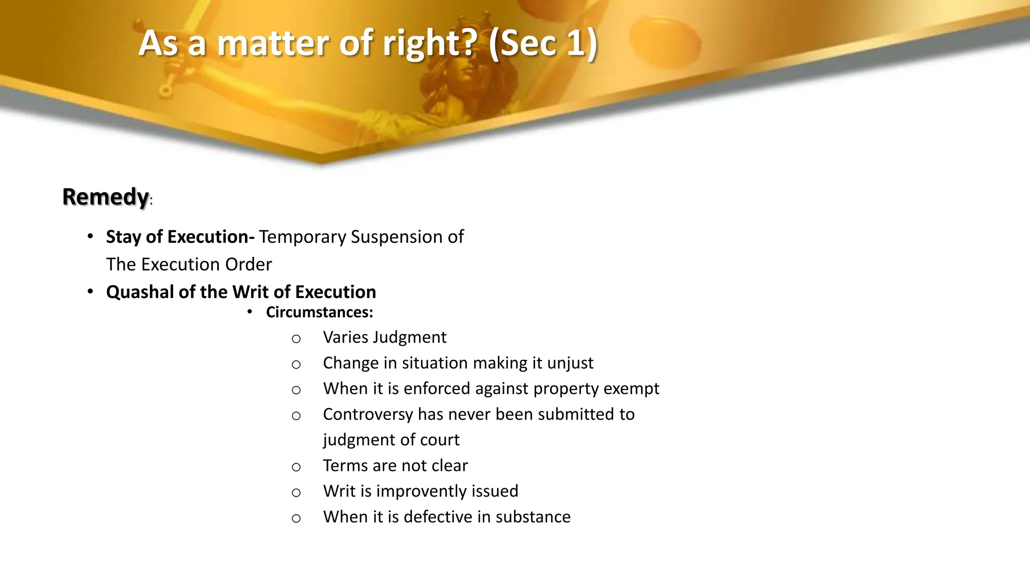 writ of execution Rule 39 Rules of Court | PPTX