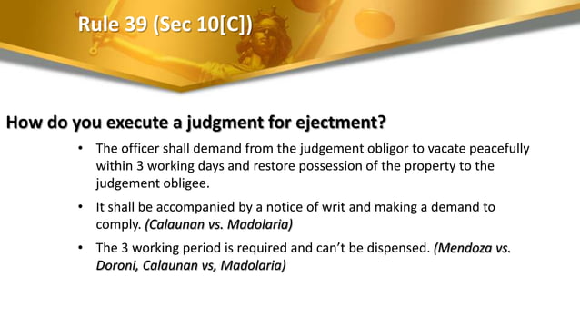 writ of execution Rule 39 Rules of Court | PPTX