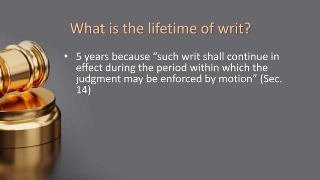 writ of execution Rule 39 Rules of Court | PPTX