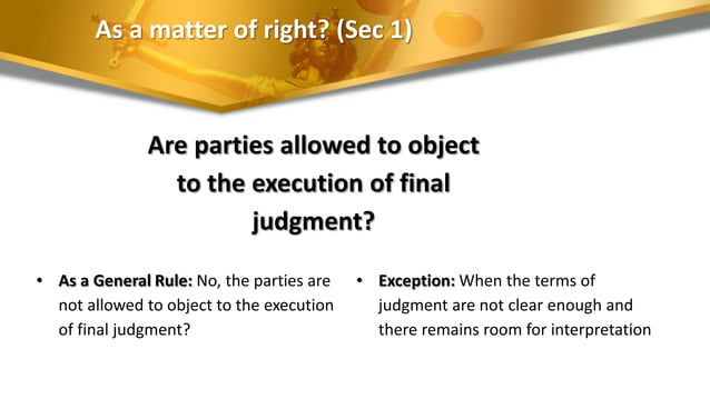 writ of execution Rule 39 Rules of Court | PPTX