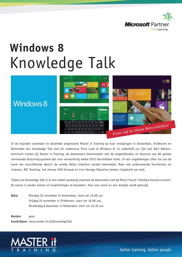 Master it Training - Windows 8 Knowledge Talk - Copy | PDF