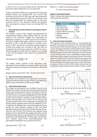 Potential of Neem Leaf Powder as Bio Adsorbents for Dye Colour Removal ...