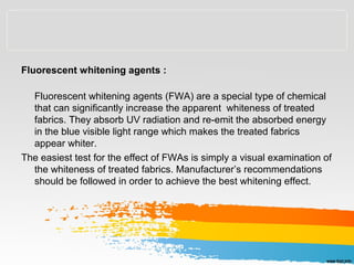 Chemicals and Auxiliaries used in Textile Wet Processing | PPT