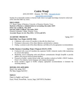 C.T. Bauer Resume | DOCX