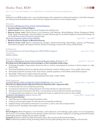 Shailee Patel, RDH Resume | DOCX
