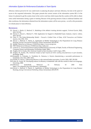 Information System for Performance Evaluation in Team Sports | PDF