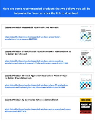 Essential Windows Presentation Foundation Chris Anderson | PDF