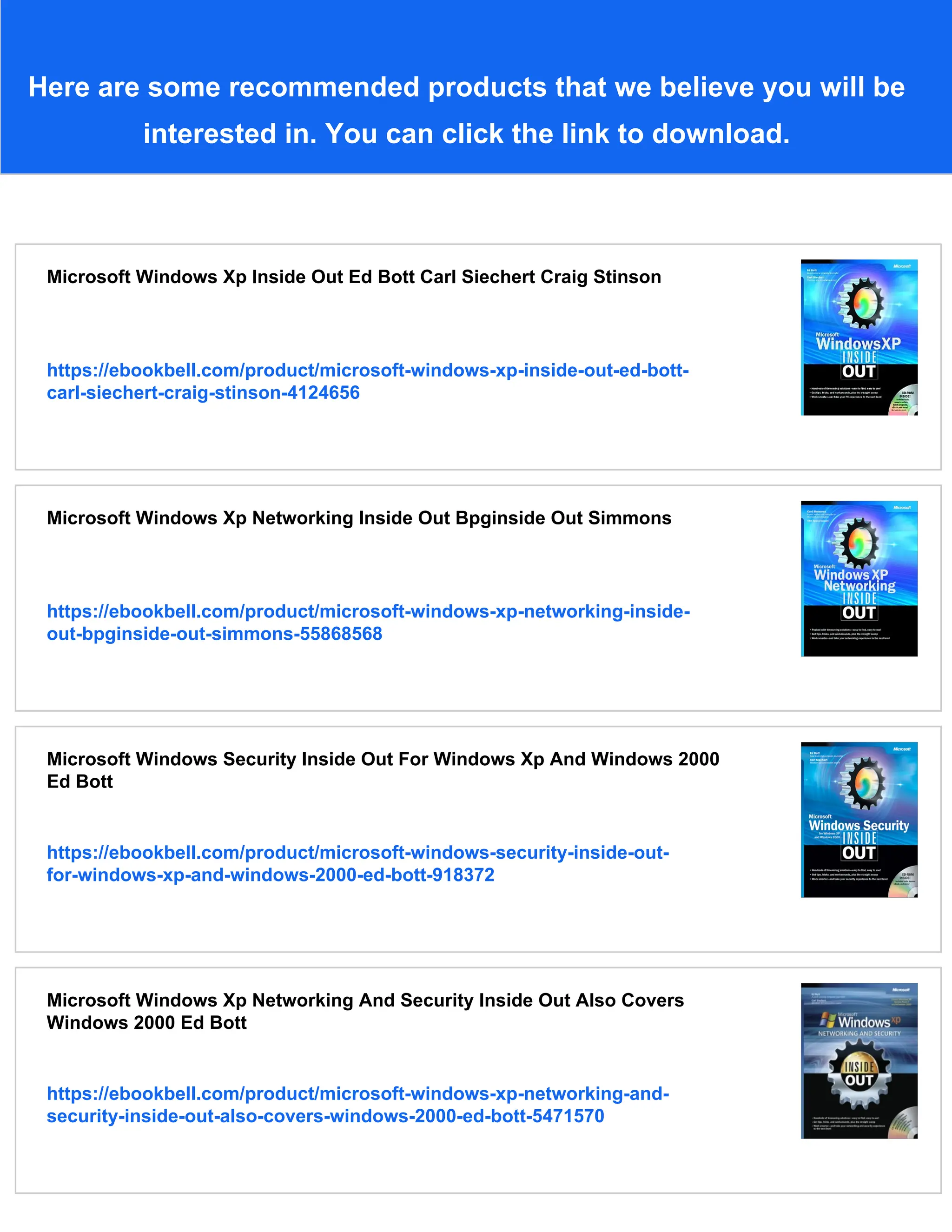 Microsoft Windows Xp Inside Out Bkcdrom Ed Bott Carl Siechert | PDF
