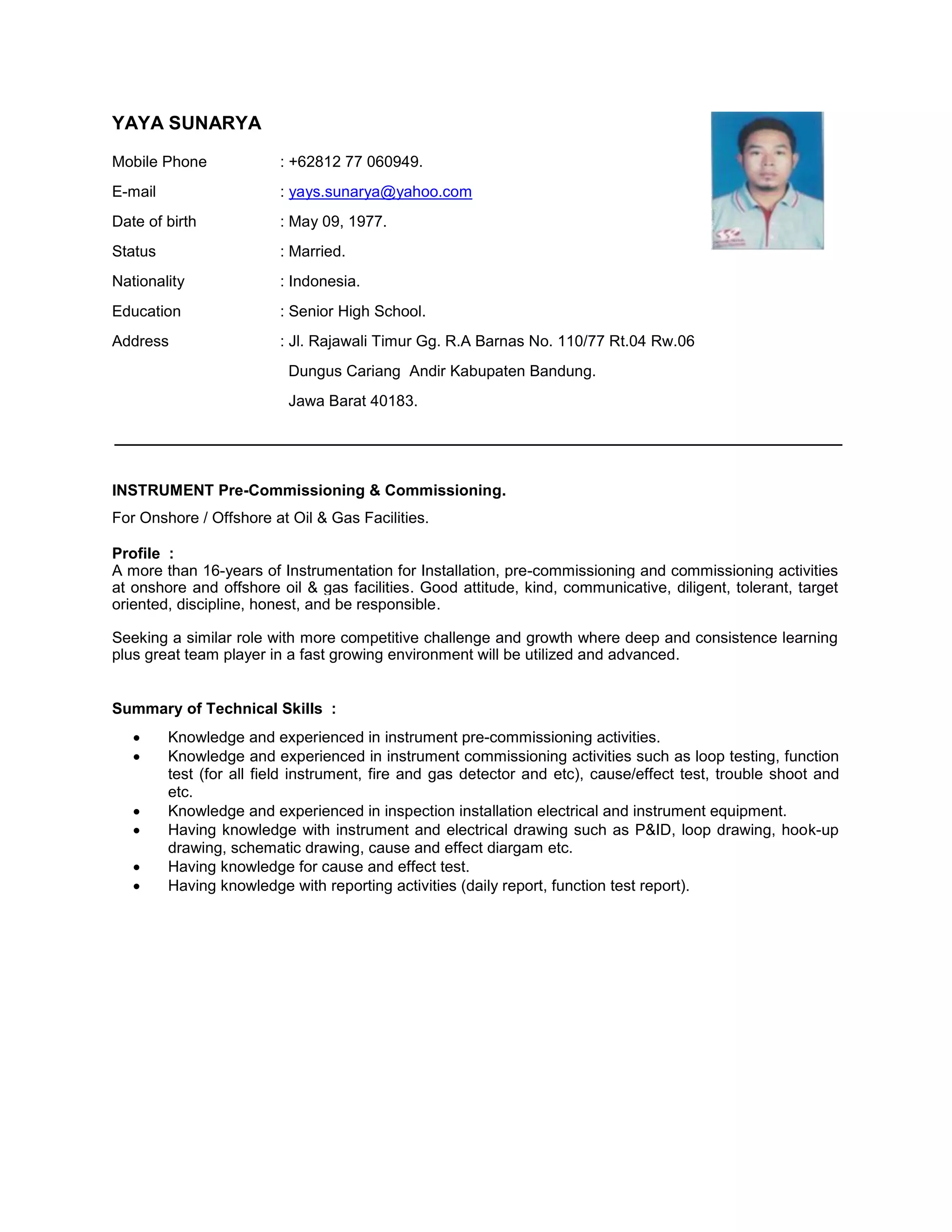 Yaya Sunarya CV | PDF