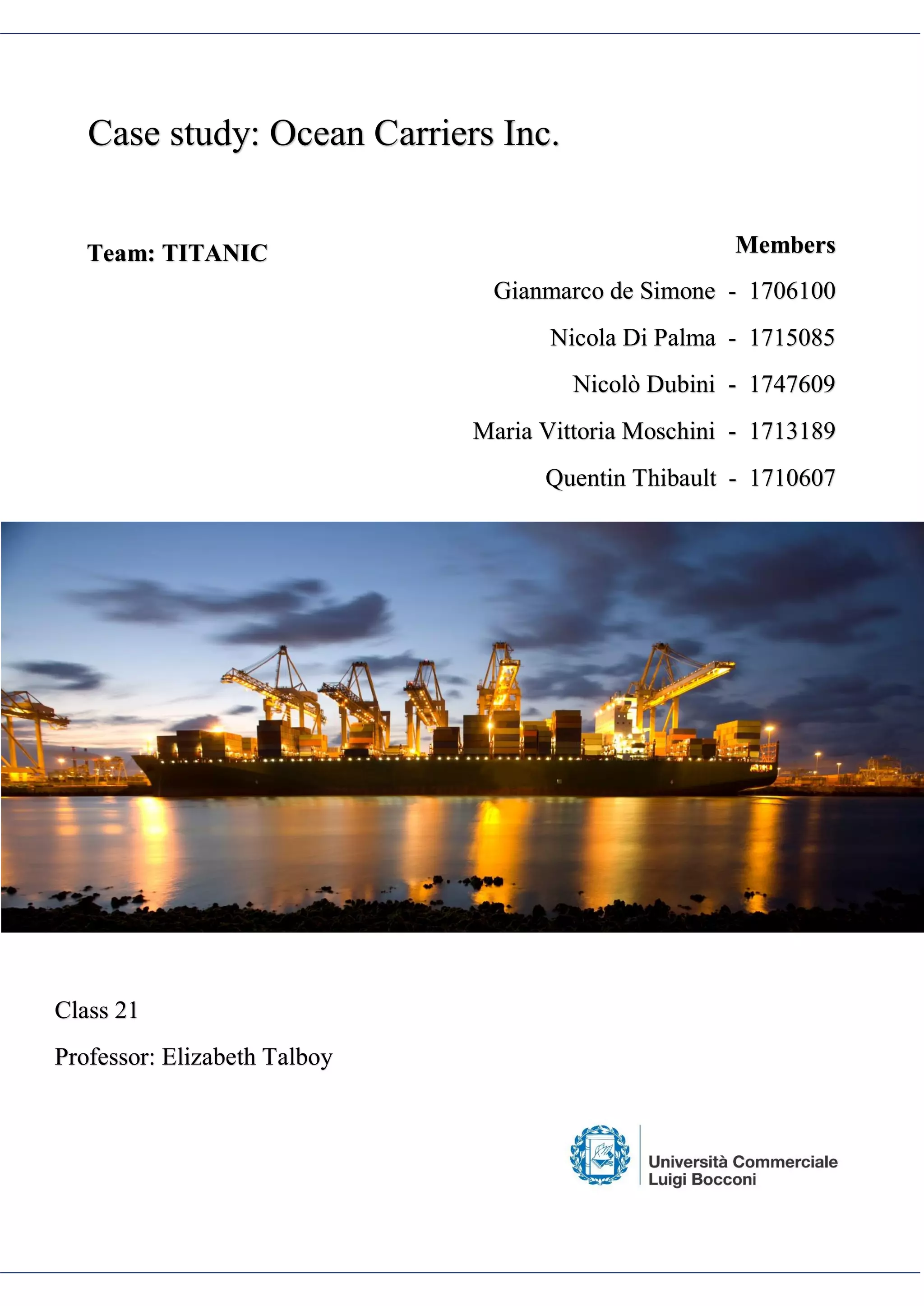 Ocean Carriers - Titanic | PDF