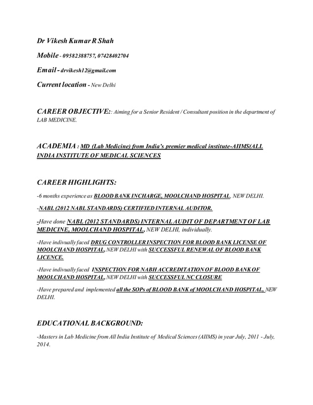 CV of Vikesh | PDF