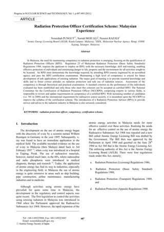 radiation protection officer certification for reference | PDF