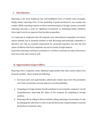Export Plan | DOCX