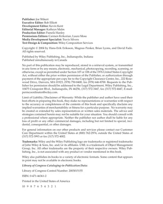 Uml 2 Toolkit Hanserik Eriksson Magnus Penker Brian Lyons David Fado | PDF