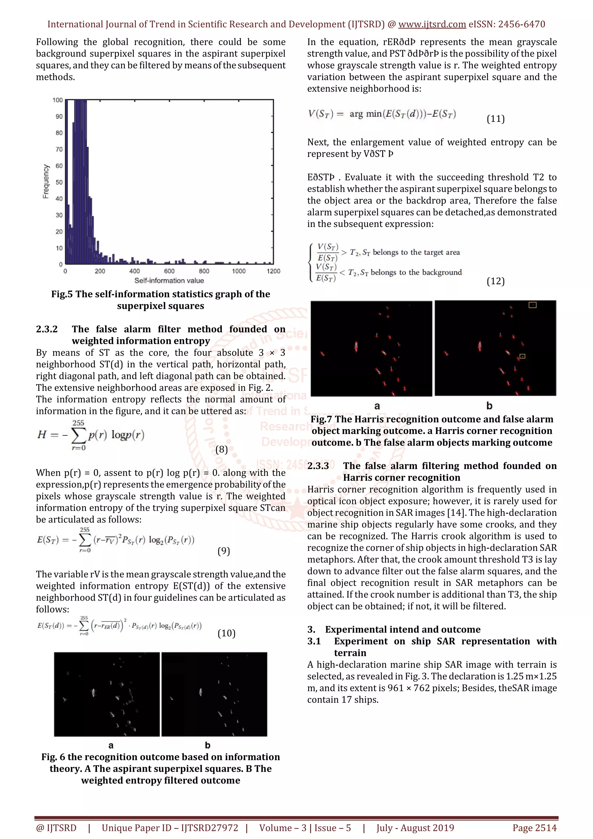 Examination of Ship Object Recognition in High Determination Sar Metaphors Based on Information ...