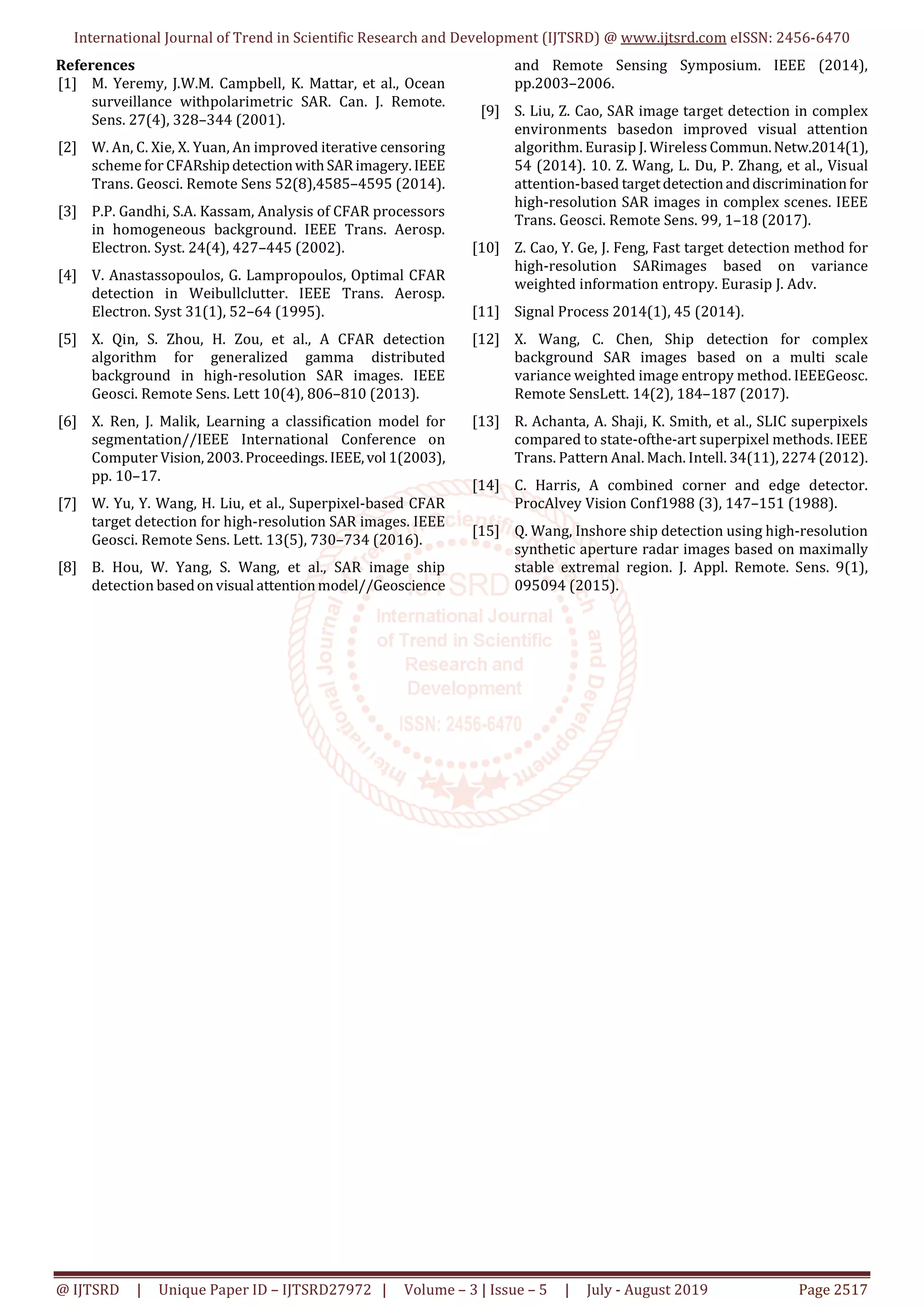 Examination of Ship Object Recognition in High Determination Sar ...
