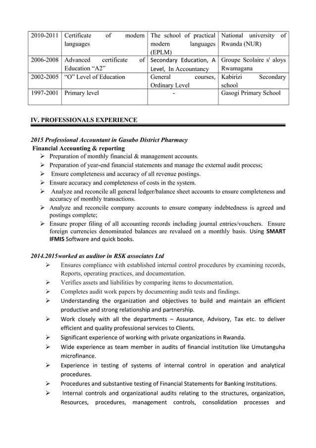 CV Godfrey _updated (2) | DOC | Business Accounting & Finance | Business