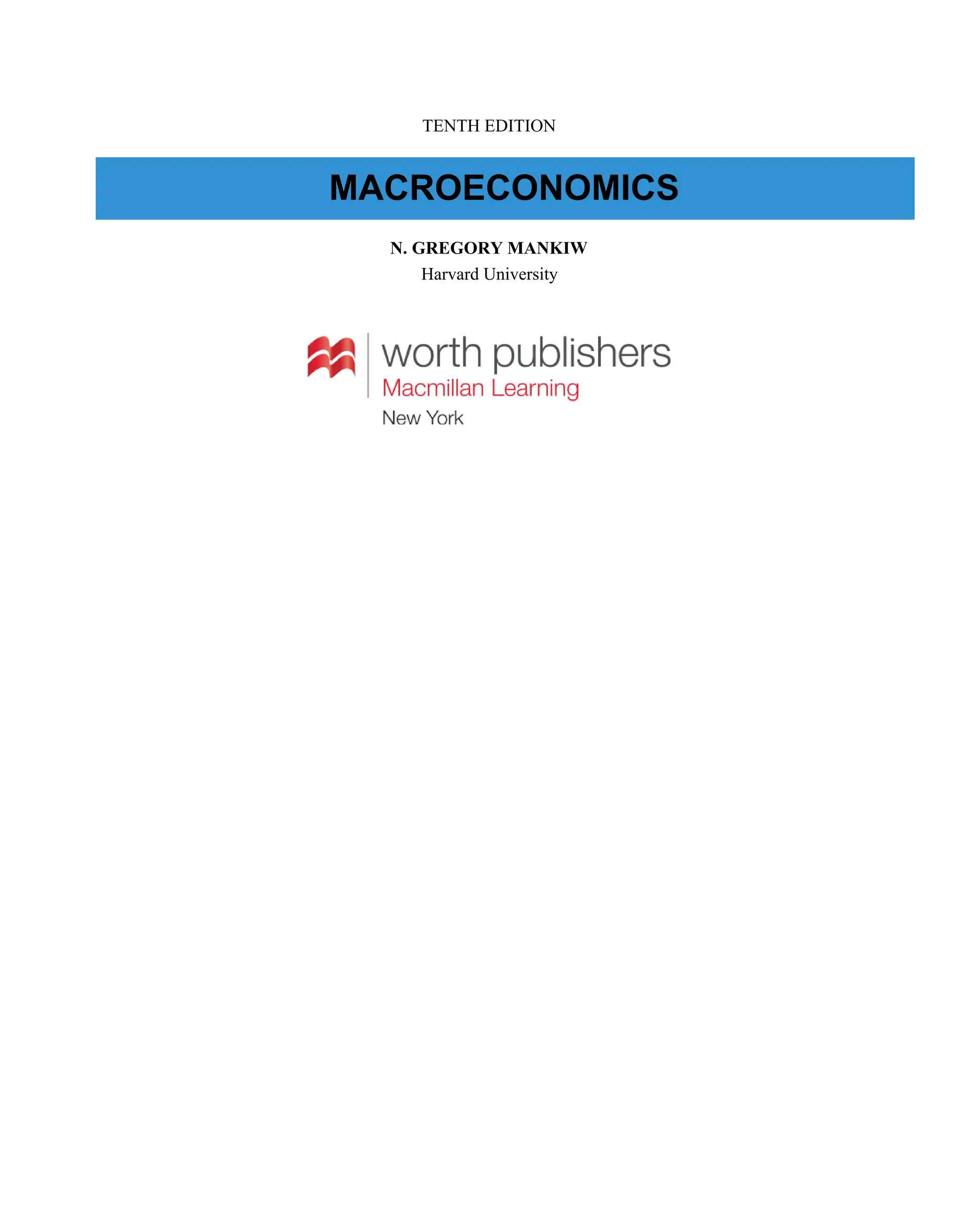 Macroeconomics 10th Edition N. Gregory Mankiw | PDF