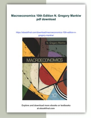 Macroeconomics 10th Edition N. Gregory Mankiw | PDF