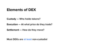 Elements of DEX, Don Mosites @ blockchain.tokyo | PPT