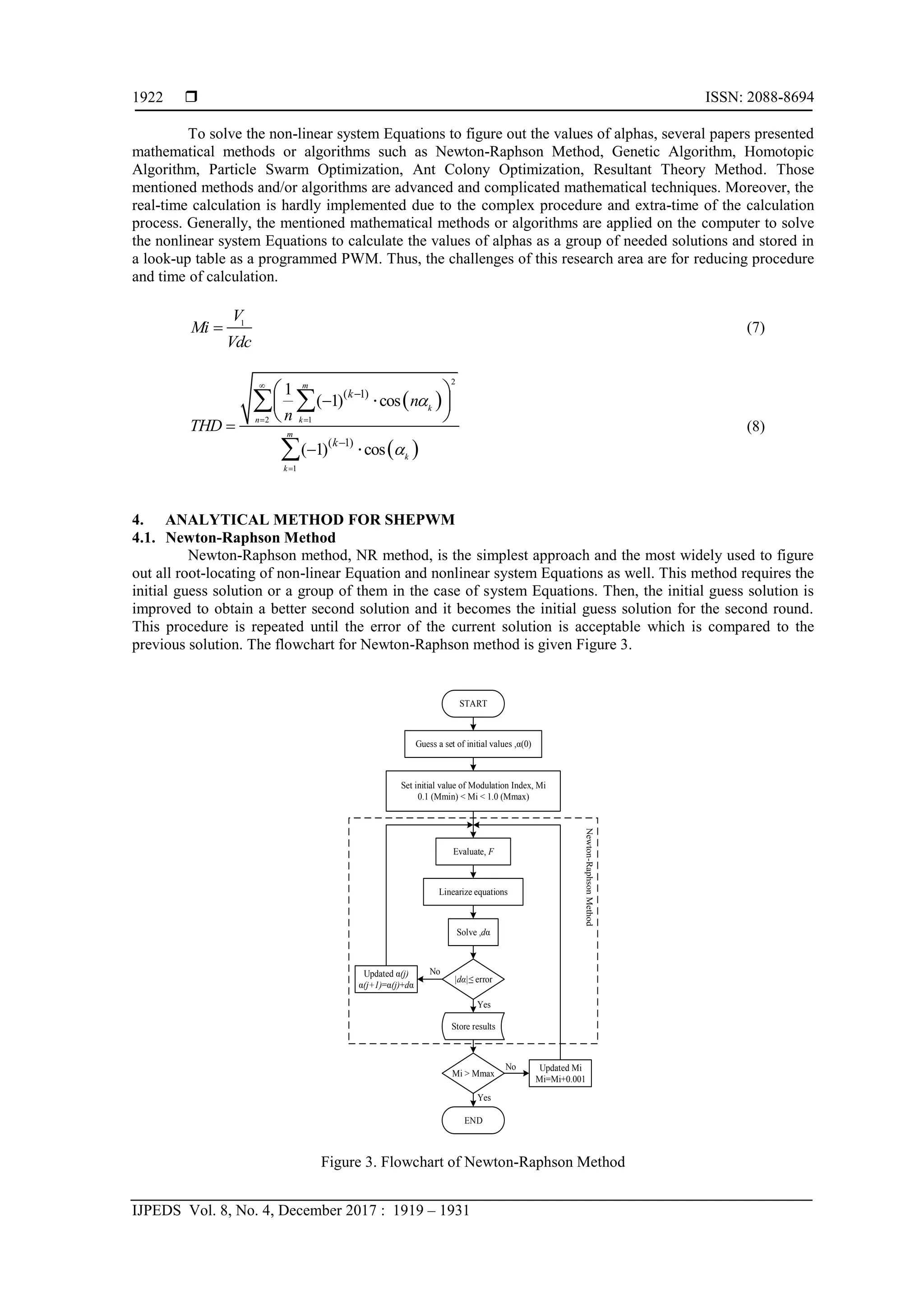The Combination of Newton-Raphson Method and Curve-Fitting Method for PWM-based Inverter | PDF