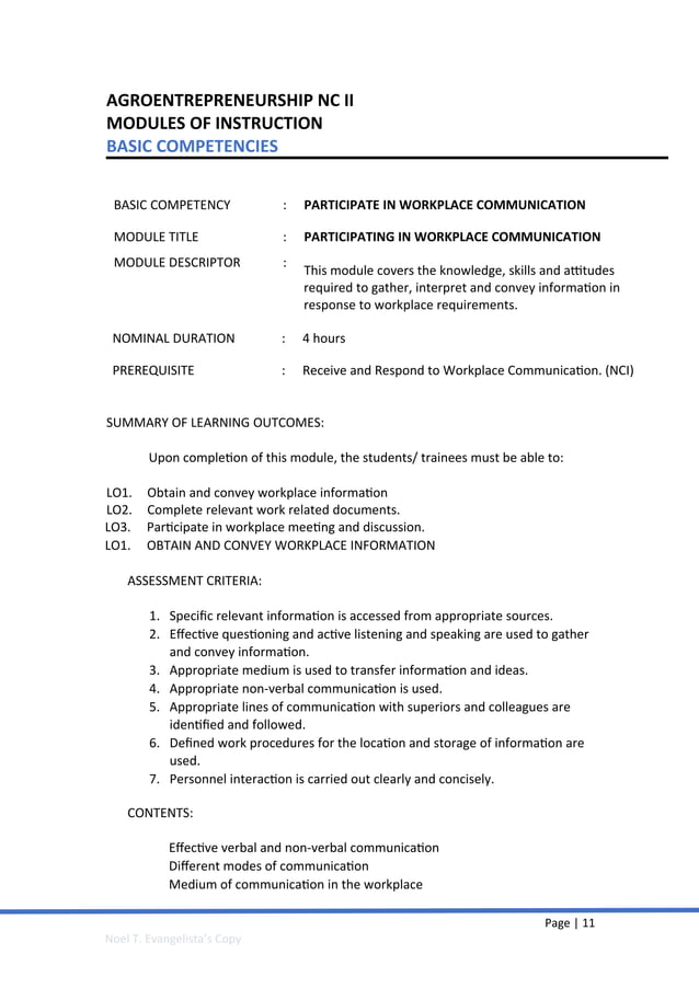 488794570-CBC-Agroentrepreneurship-NCII.pdf | Agriculture | Industries