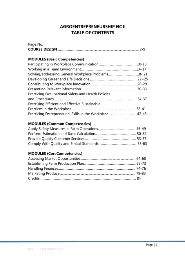 488794570-CBC-Agroentrepreneurship-NCII.pdf | Agriculture | Industries