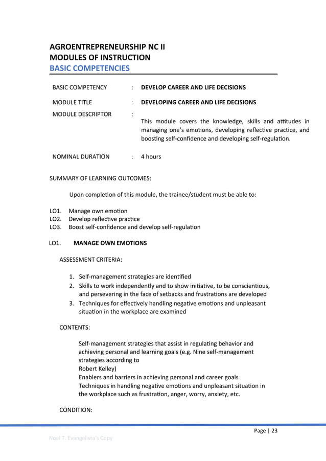 488794570-CBC-Agroentrepreneurship-NCII.pdf | Agriculture | Industries