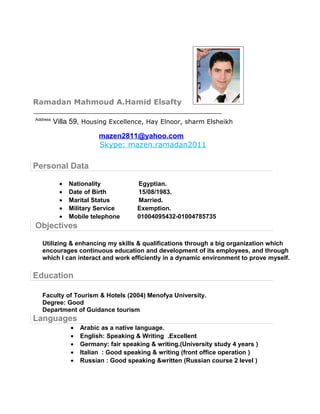 Ramadan C.V | DOC | Business Administration | Business