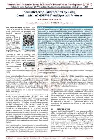 Acoustic Scene Classification by using Combination of MODWPT and ...