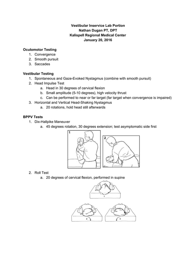 VestibularInserviceLabPortion-Participant | PDF