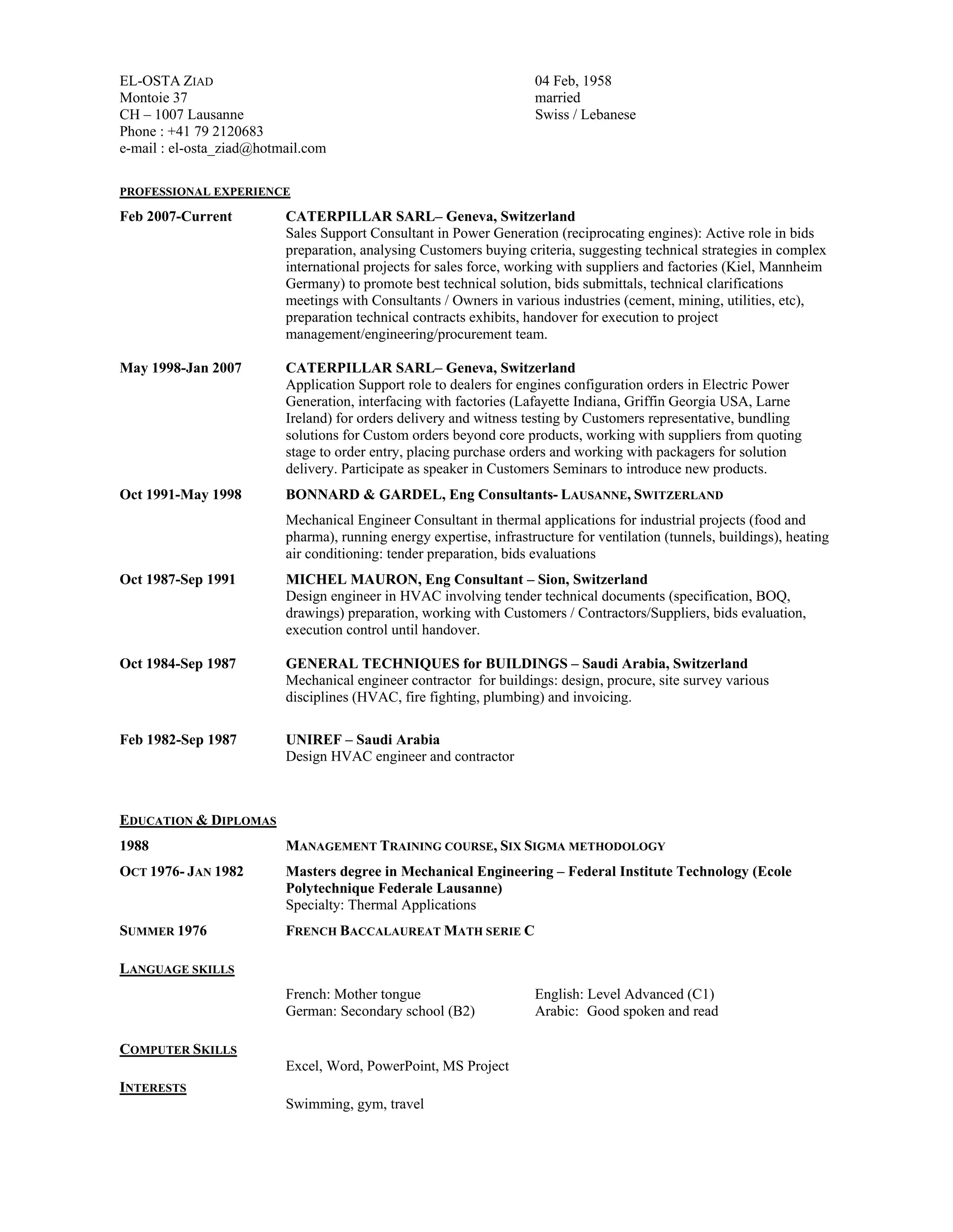 CV ziad 2015 09 | PDF