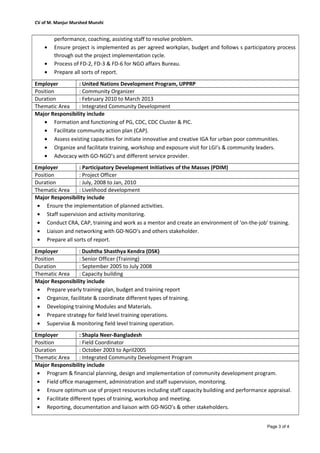 CV of Murshed | DOC
