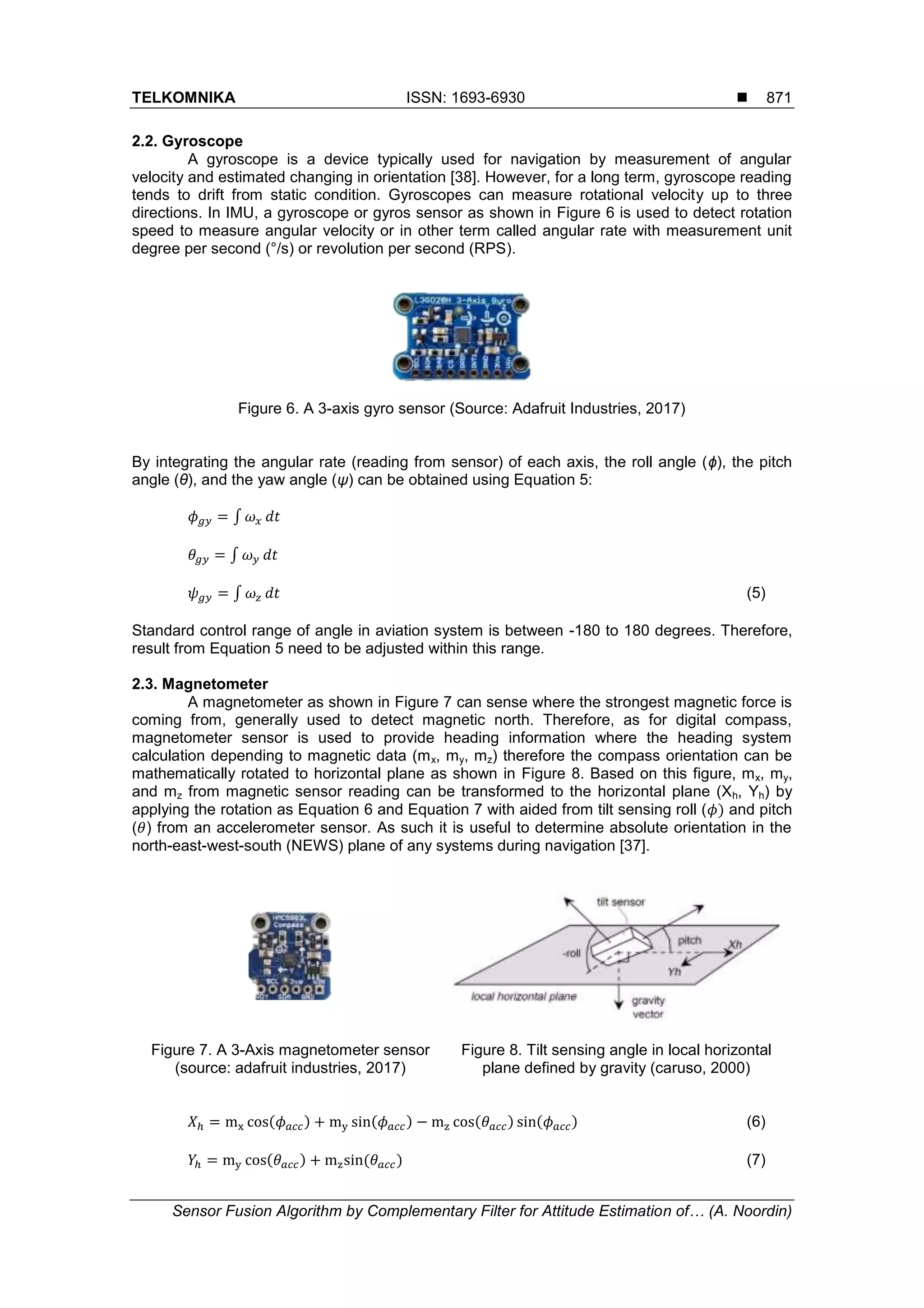 Sensor Fusion Algorithm By Complementary Filter For Attitude Estimation Of Quadrotor With Low