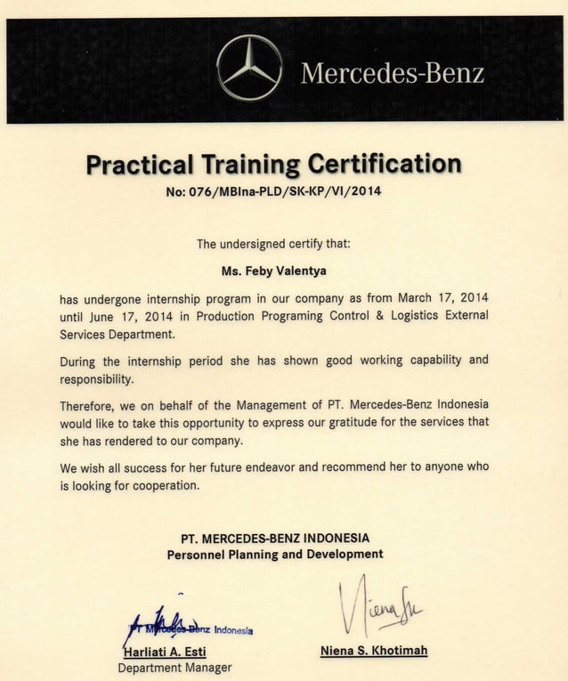 PRACTICAL TRAINING CERTIFICATION | PDF