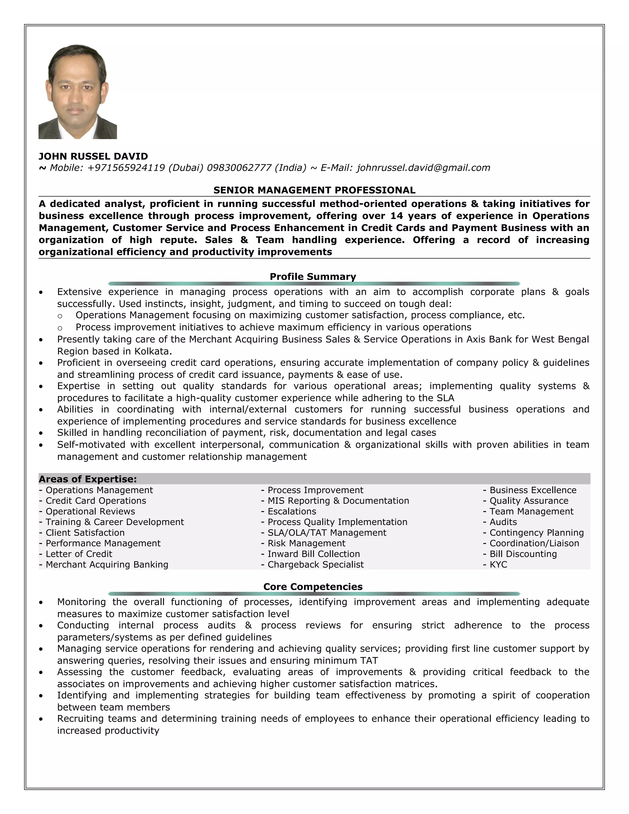 Resume - J R David Updated Dubai | DOC