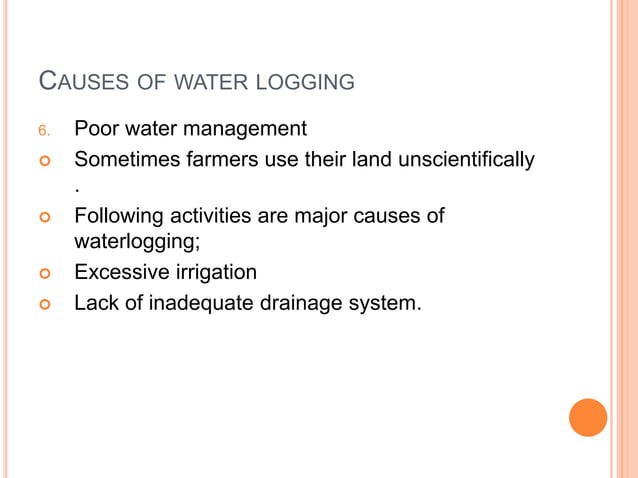 7-Waterlogging and salinity | PPTX | Agriculture | Industries