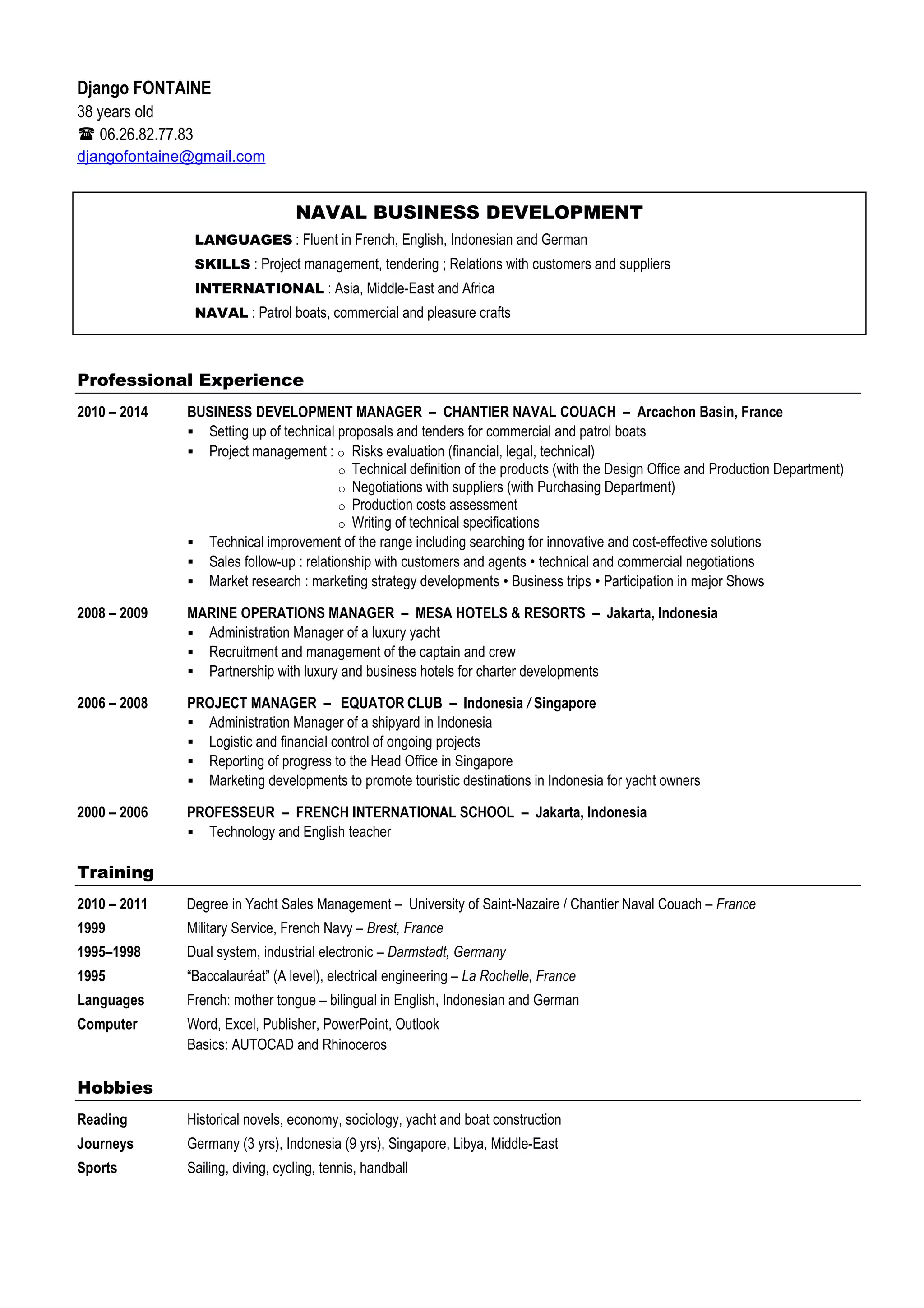 RESUME_Fontaine Django | PDF