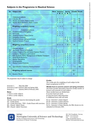 Nautical Science Programme | PDF