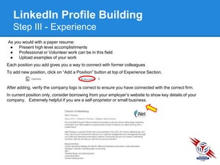 LinkedIn Profile Builder-Final | PPTX | Social Networking | Internet