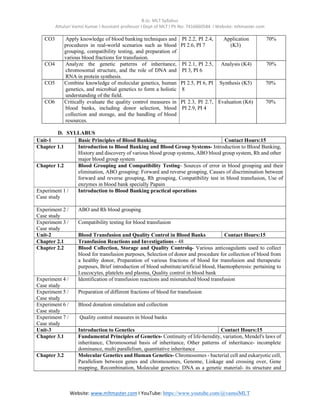 48_Blood Bank and Genetics.pdf | Blood Disorders | Diseases and Conditions