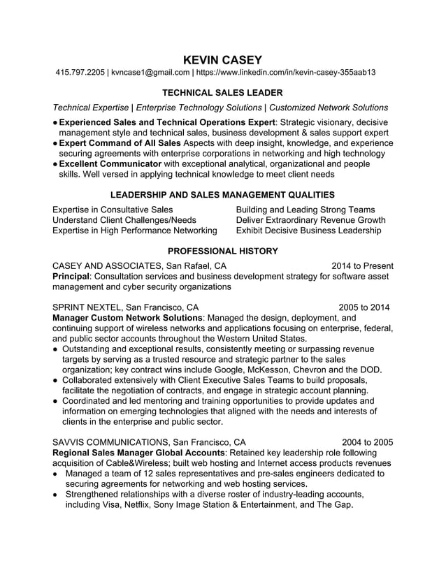 Copy Kevin Casey Resume 20162dsw | PDF