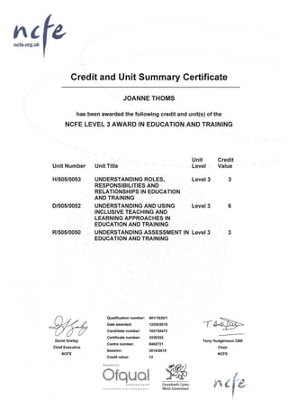 Education and Training Certificate | PDF